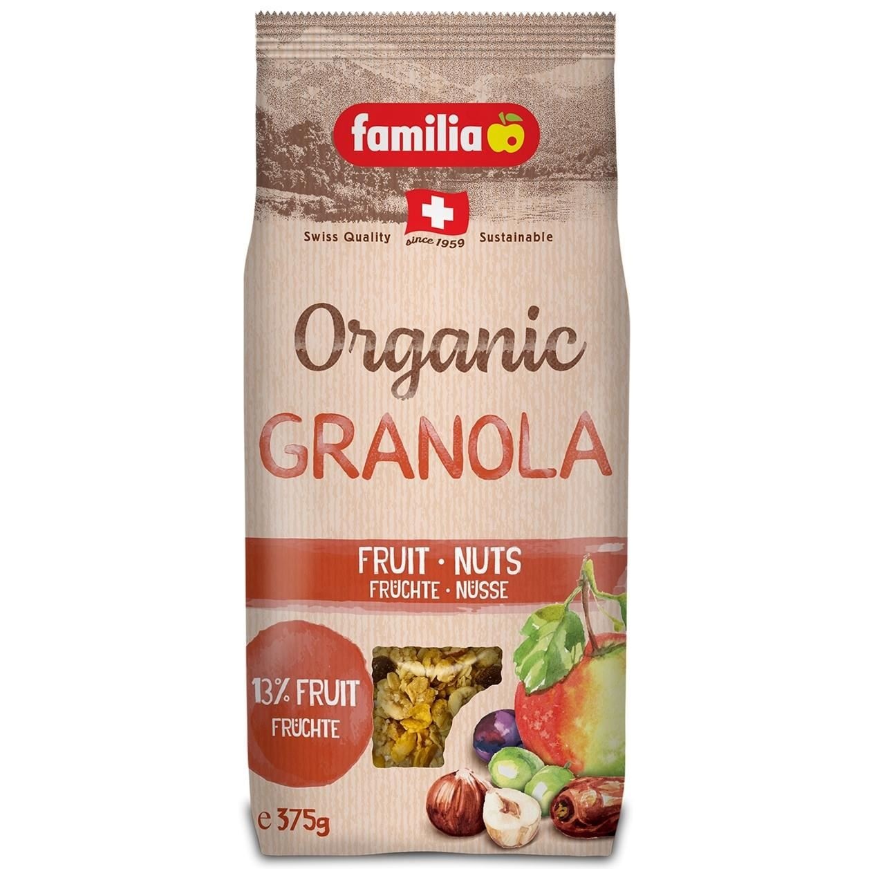 FAMILIA Musli crocant ECO cu fructe şi alune x 375 g - Nutrient